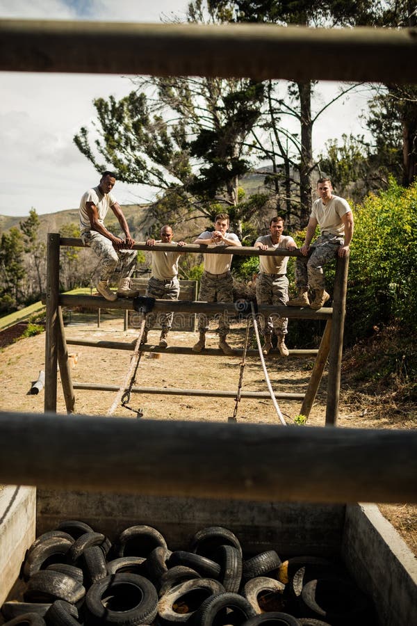 Soldiers Standing on the Obstacle Course Stock Photo - Image of ...