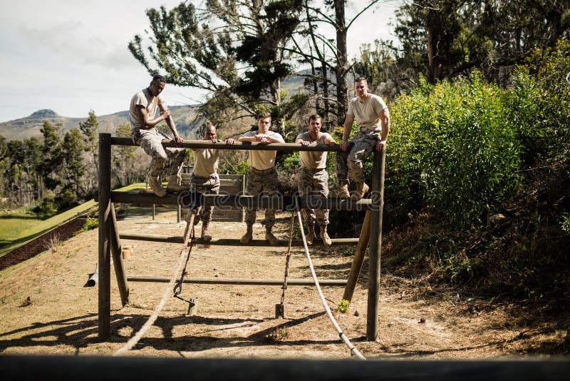 Soldiers Standing on the Obstacle Course Stock Photo - Image of male ...