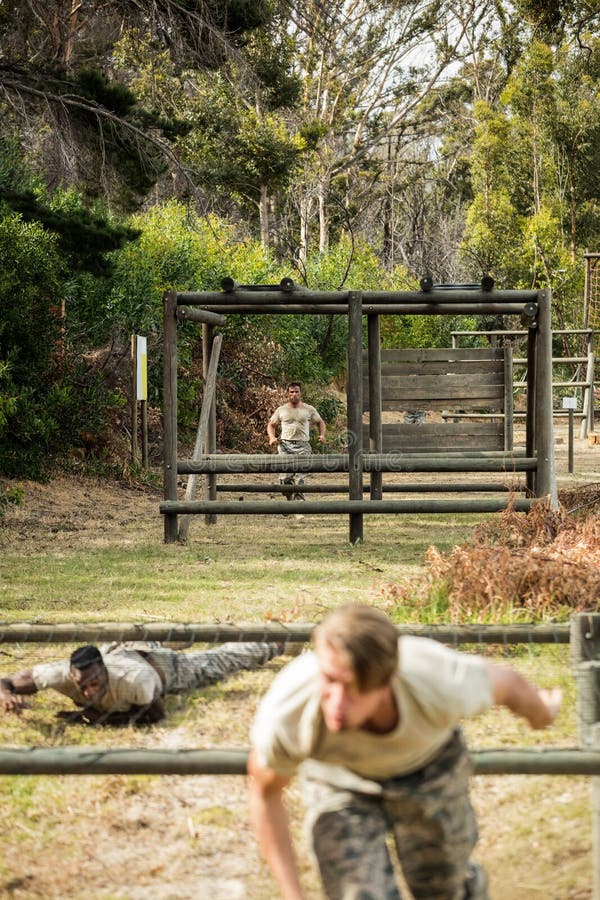Soldiers Training in Obstacle Course Stock Image - Image of male ...