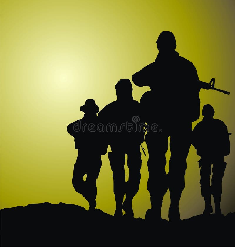 Soldiers Vector Illustration Stock Vector - Illustration of shoot ...