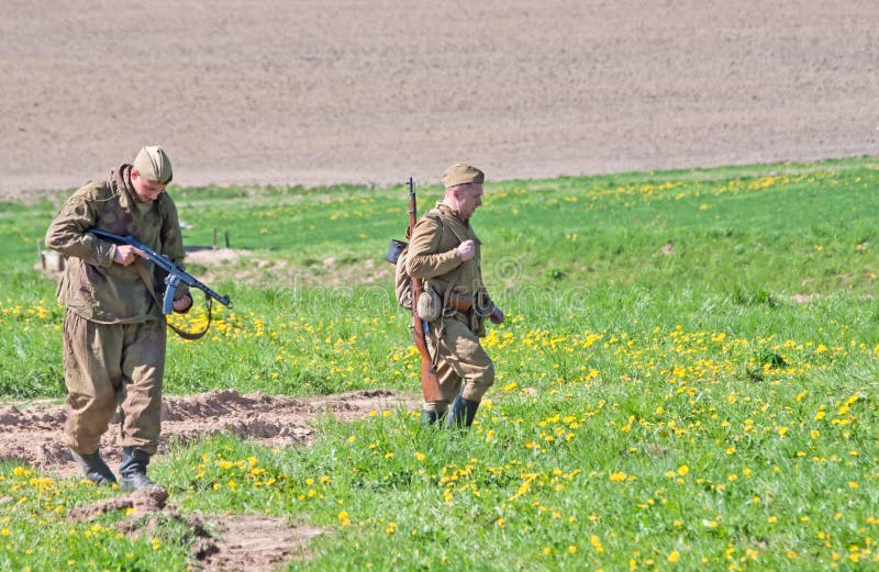 Soldiers walk editorial stock image. Image of human, arms - 25570764