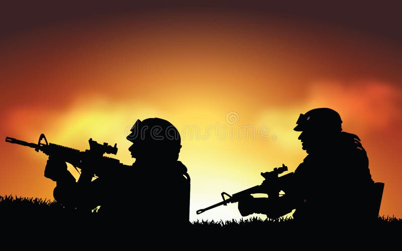 Soldiery stock vector. Illustration of troop, silhouette - 34393937