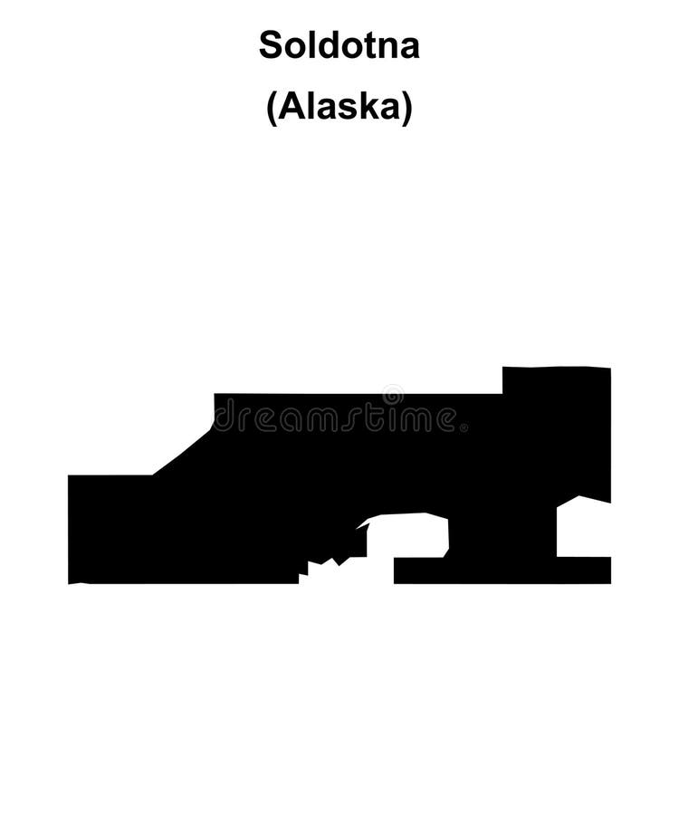 Soldotna outline map stock vector. Illustration of administrative ...