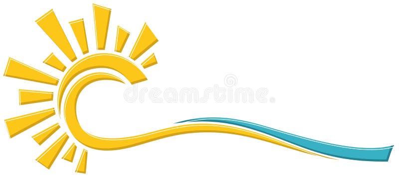 Simbolo di sole e mare illustrazione vettoriale. Illustrazione di ...