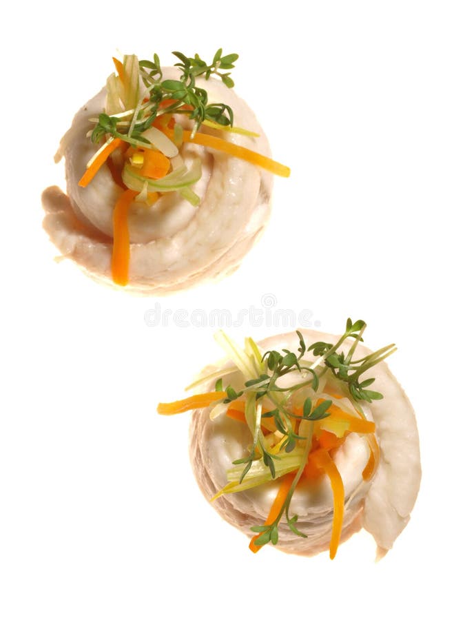 Sole Fillet Rolls - Flatfish on White Background Stock Image - Image of ...