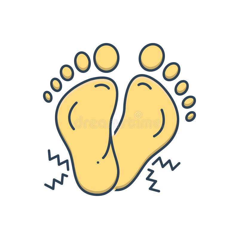 Color Illustration Icon for Sole, Feet and Tingling Stock Illustration ...