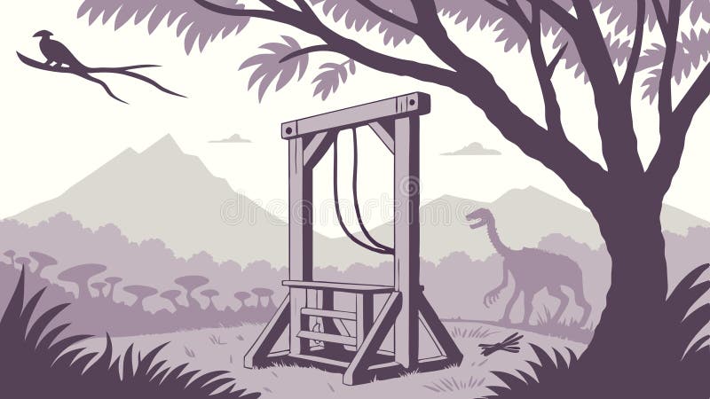 Solemn Gallows in a Stark Forest Landscape Vector, Vector Design ...