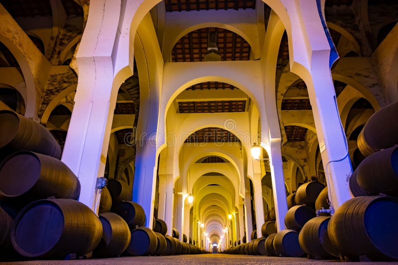 Solera System in Bodegas, Andalusian Wine Cellar, Process for Aging ...