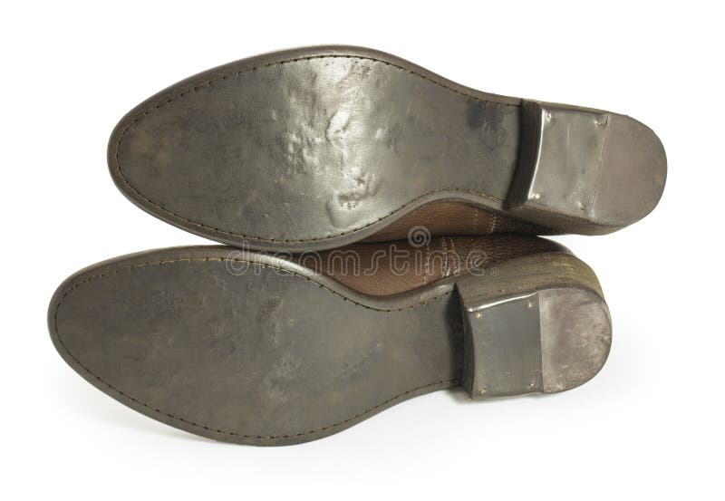 Soles of Cowboy Boots Isolated on White Stock Photo - Image of leather ...