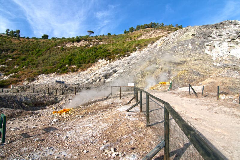 Italy - Pozzuoli (naples) - Solfatara Volcano Stock Image - Image of ...