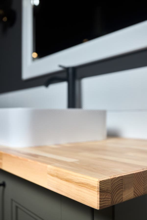 Solid Ash Glued Timber Under Varnish Edge Corner Table Top Selective ...