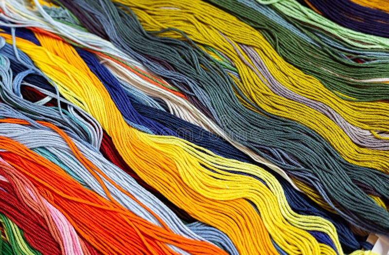 A Solid Background of Colorful Threads for Cross Stitch and Needlework ...