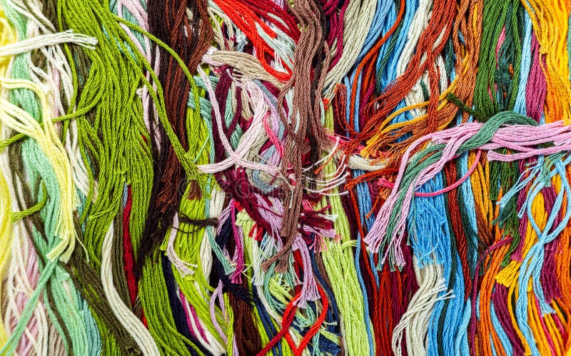 A Solid Background of Colorful Threads for Cross Stitch and Needlework ...