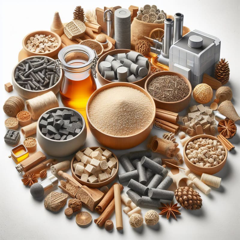 Solid Biomass Plant Based Materials Such As Wood Chips, Agriult Stock ...