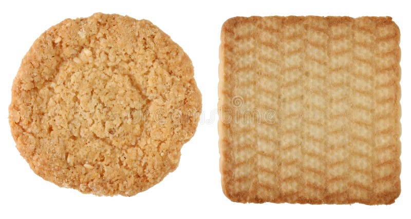 Solid Biscuits of Round and Square Shape Stock Photo - Image of crunchy ...