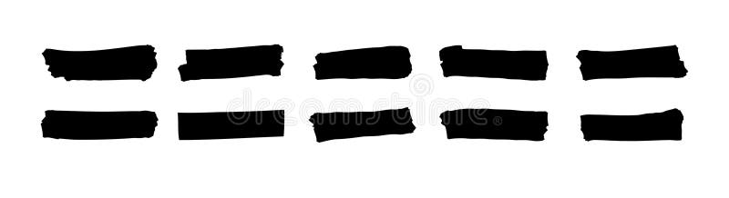 Solid Black Ink Brush Set Bundle Elements. Art Lines Collection Stock ...