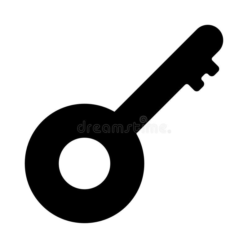 Solid Black Key Vector Illustation Stock Vector - Illustration of ...
