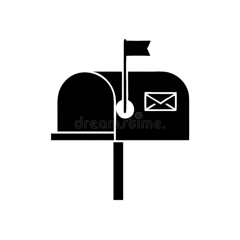A Solid Black Mailbox Stands Tall, Marked by a Signal Flag Indicating ...