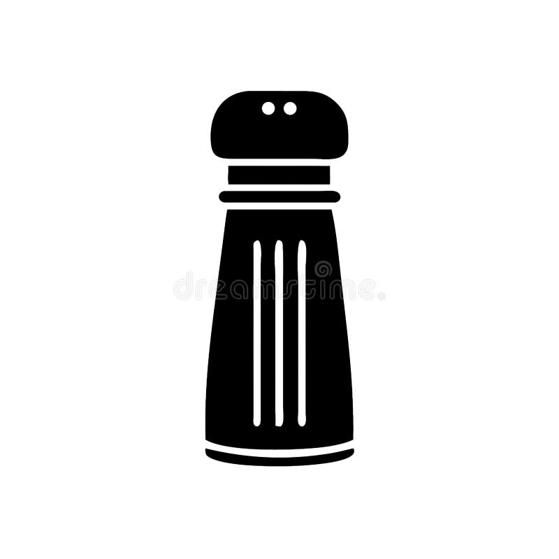 A Solid Black Pepper Shaker with Four Holes Sits Against a White ...