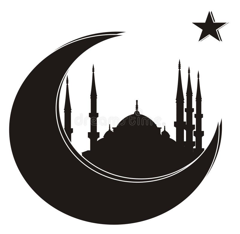 Three symbols of Islam stock illustration. Illustration of lines ...