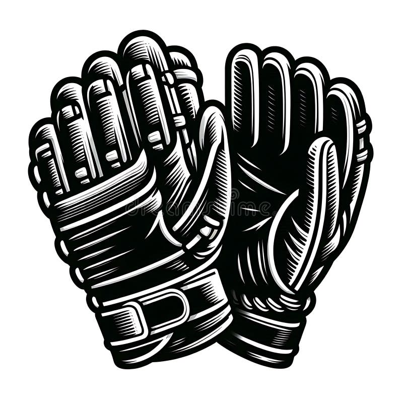 Solid Black Silhouette of Soccer Goal Keeper Gloves in Vector Format ...