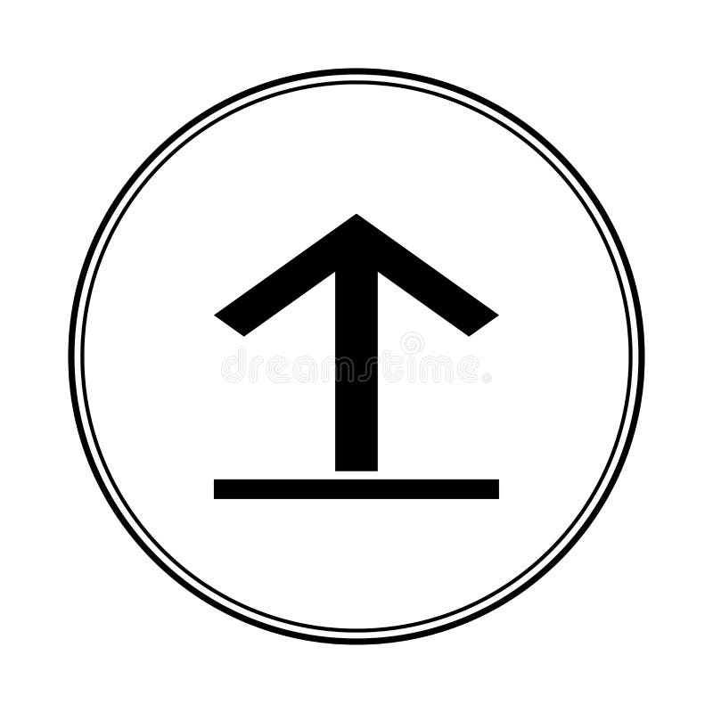 Solid Black Upload Icon with White Backdrop Stock Illustration ...