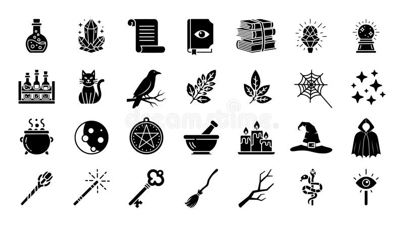 Solid Black Witchcraft Tools Stock Illustrations – 1 Solid Black ...