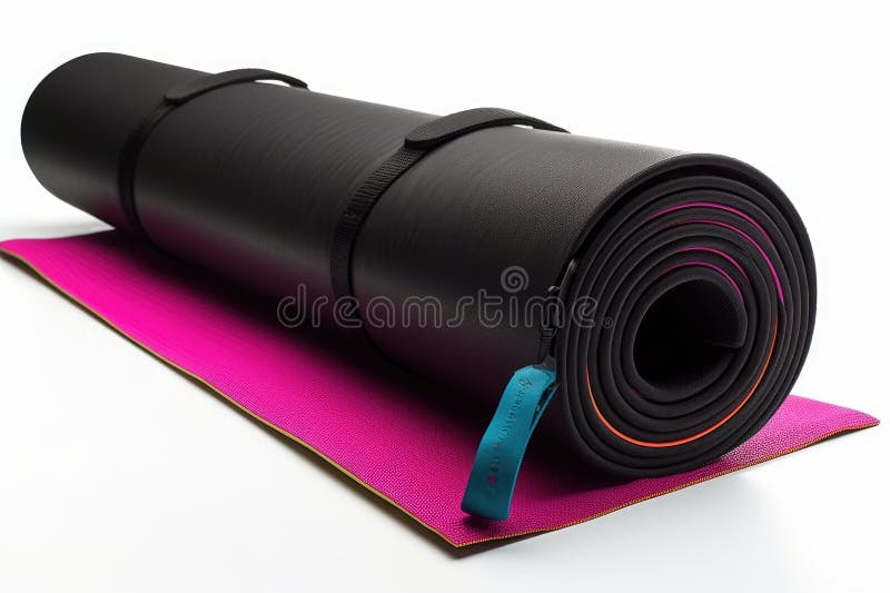 Solid Black Yoga Mat with Pops of Bright Color Stock Illustration ...