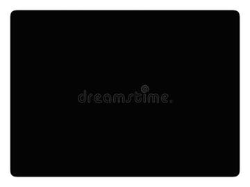 Solid Blank Empty Black Rectangle Screen Abstract with White Outline ...