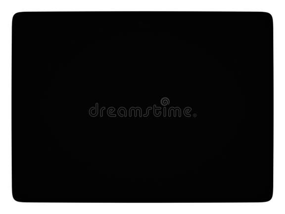 Solid Blank Empty Black Rectangle Screen Abstract with White Outline ...
