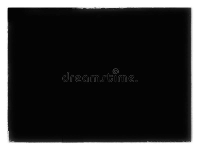 Solid Blank Empty Black Rectangle Screen Abstract with White Outline ...