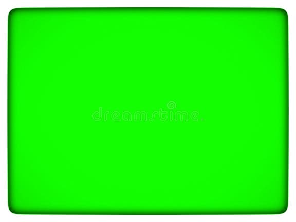 Solid Blank Empty Green Rectangle Screen Abstract with White Outline ...