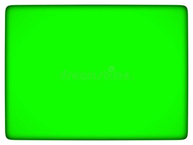 Solid Blank Empty Green Rectangle Screen Abstract with White Outline ...
