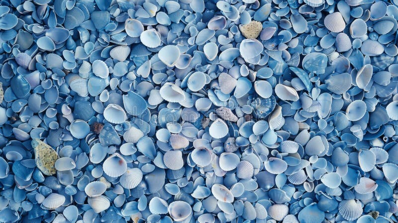 A Solid Blue Background Formed by Thousands of Tiny Seashells, Macro ...