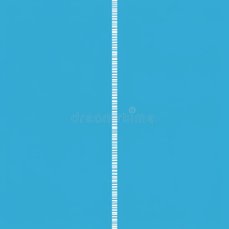 Solid Blue Background with a Thin Vertical White Line Composed of Short ...