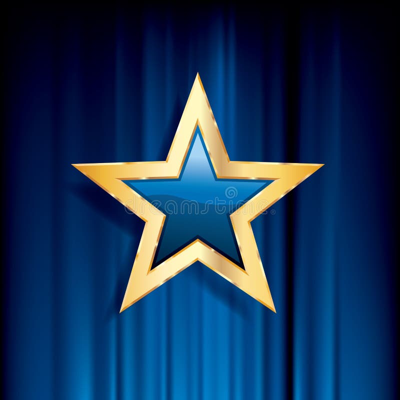 Solid blue star stock vector. Illustration of commercial - 141364075