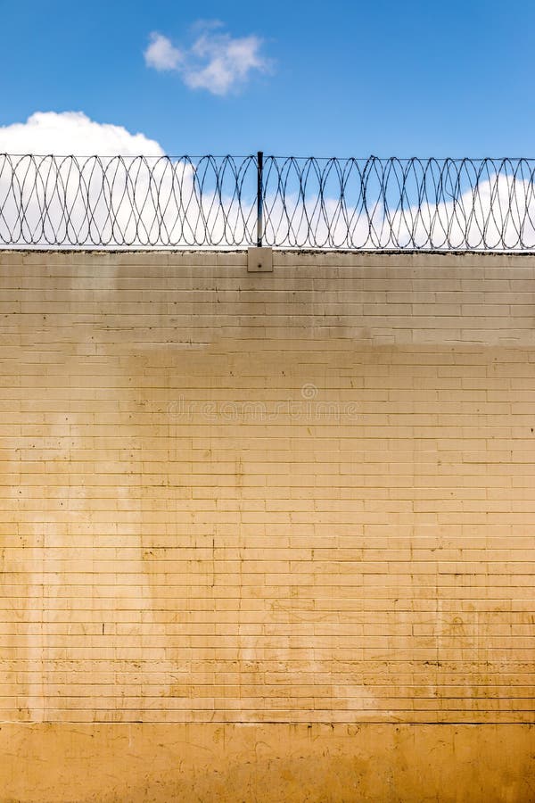 Solid Boarder Wall with Razor Wire Stock Image - Image of family ...