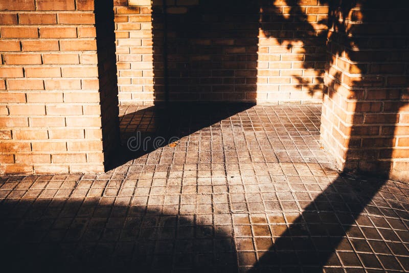 Solid Brick Background of a Sunlit Wall Stock Photo - Image of orange ...
