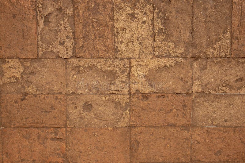 Solid Brick Floor. Orange Bricks Closeup. Weathered Grungy Brick Floor ...