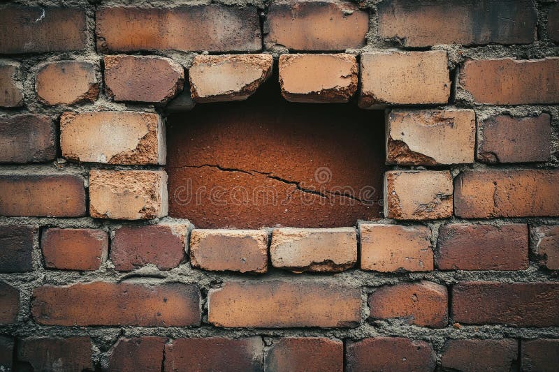 A Solid Brick Wall Featuring a Square Hole Cut Out of it Stock Image ...