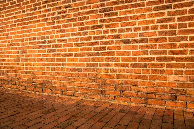 Solid Brick Wall and Floor for Background Stock Image - Image of rough ...