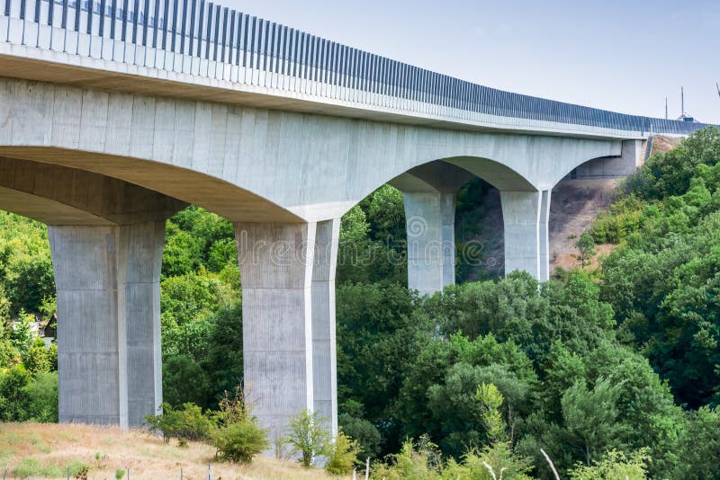Solid Built Bridge of a Highway Over a Valley Stock Image - Image of ...
