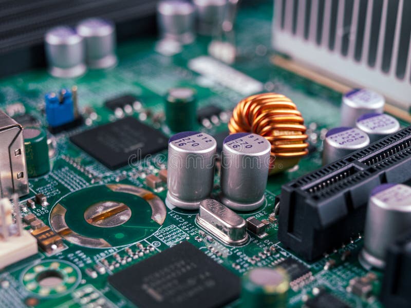 Solid Capacitors in the Power Supply Circuit of a Computer Motherboard ...
