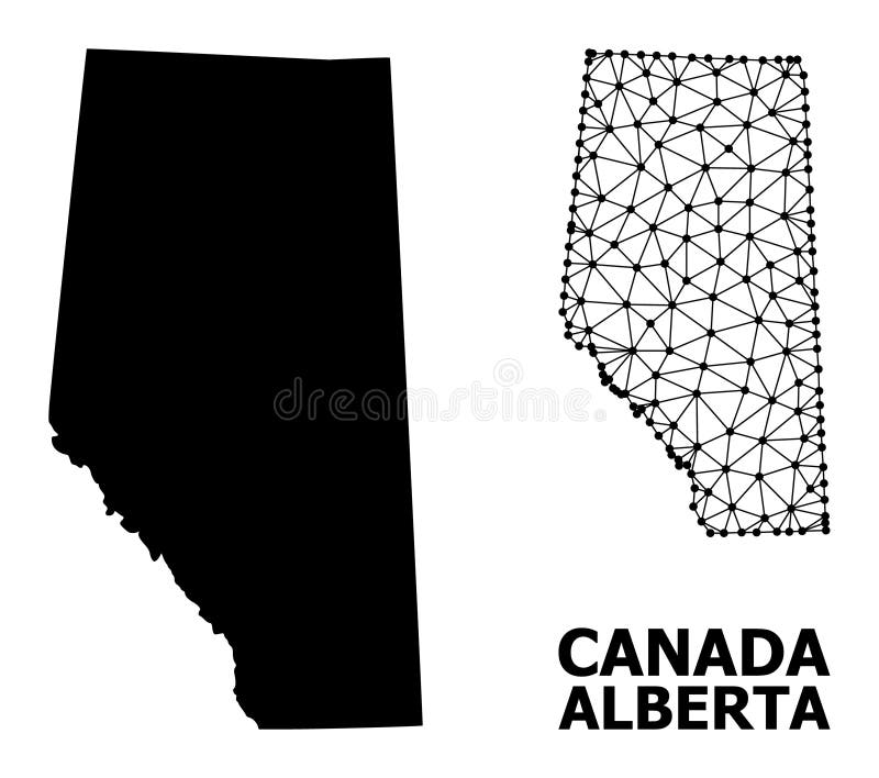Solid and Carcass Map of Alberta Province Stock Vector - Illustration ...