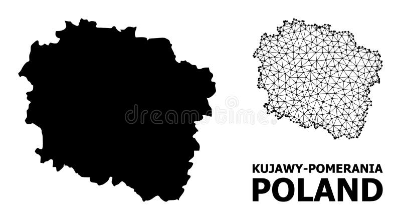 Solid and Carcass Map of Kujawy-Pomerania Province Stock Vector ...