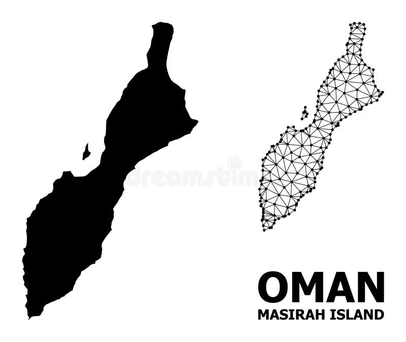 Solid and Carcass Map of Masirah Island Stock Vector - Illustration of ...