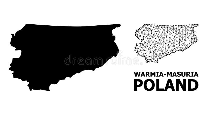 Solid and Carcass Map of Warmia-Masuria Province Stock Vector ...