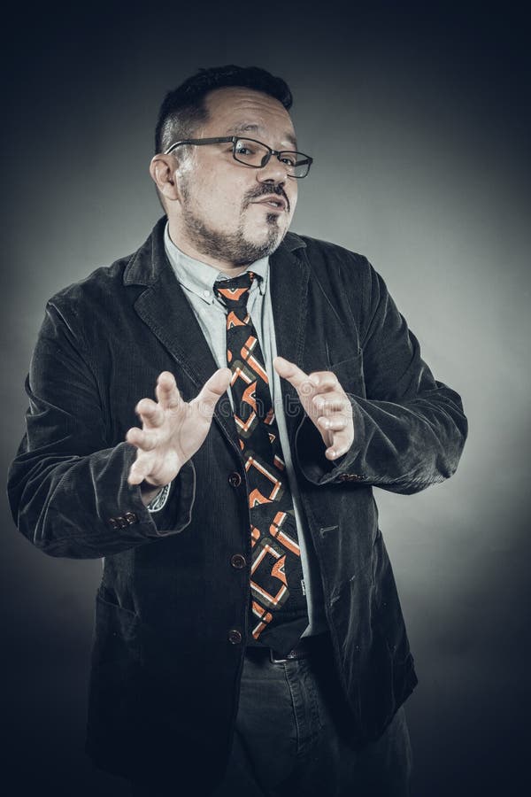 Solid Cheerful Man in Spectacles Emotional Portrait Stock Photo - Image ...