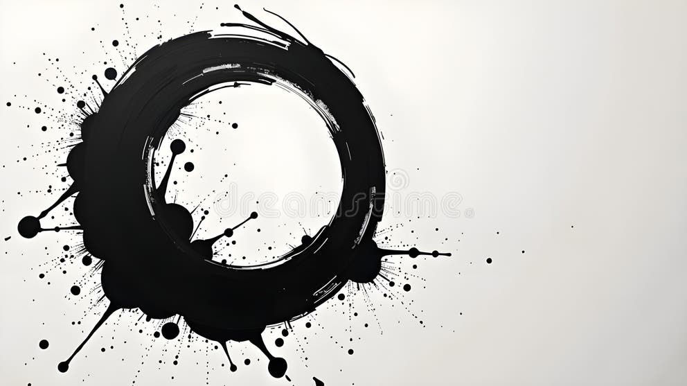 Solid Circle Black Color Splash on a White Back Ground Stock ...