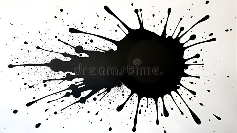 Solid Circle Fill Black Color Splash on a White Back Ground Stock ...